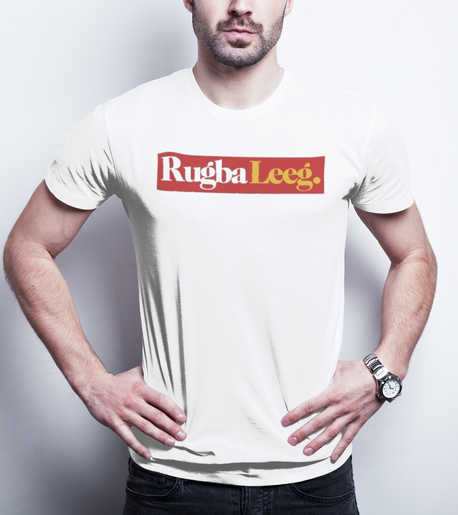 Rugba Leeg Bold Red Yellow Box Text T-Shirt