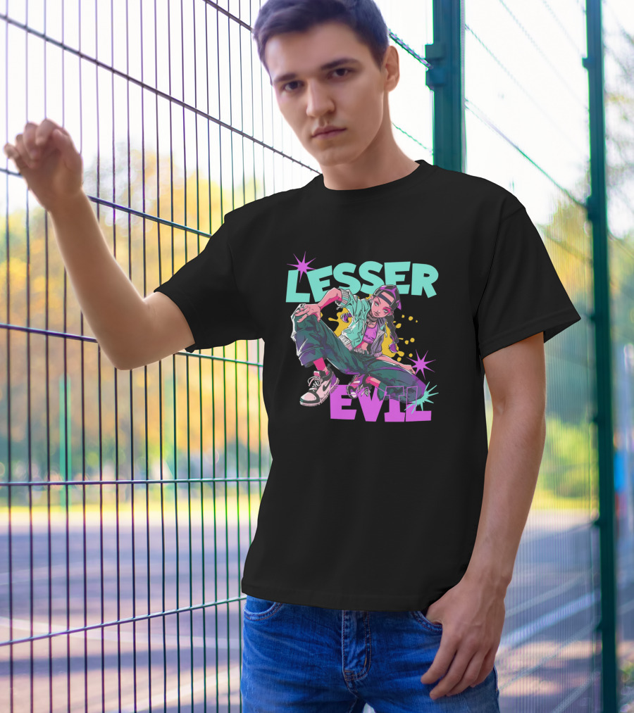Lesser Evil Vintage Anime Hip Hop Style Streetwear T-Shirt