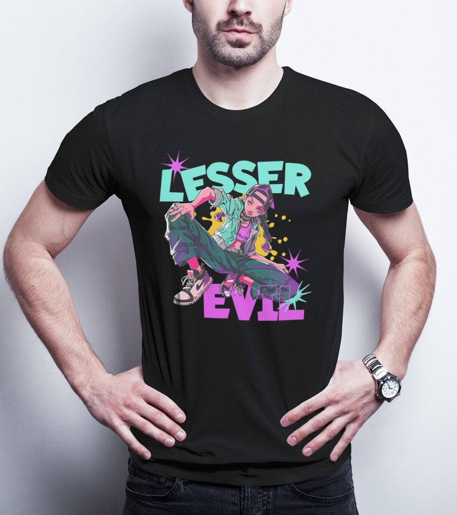 Lesser Evil Vintage Anime Hip Hop Style Streetwear T-Shirt