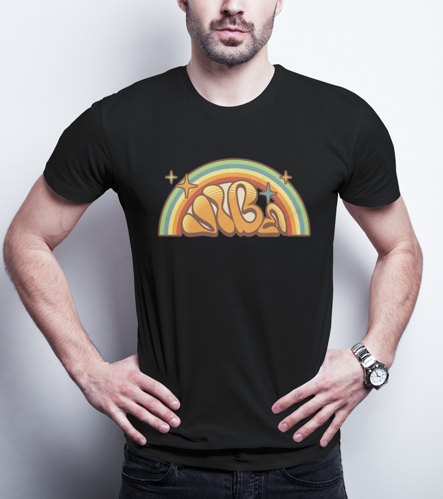 Retro Vibe Rainbow Stars T-Shirt