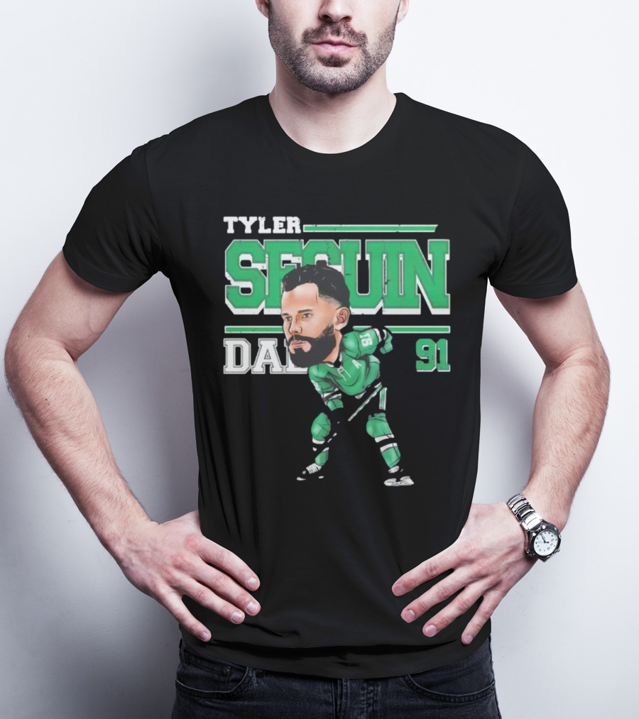 Tyler Seguin Dallas 91 Cartoon Hockey Player T-Shirt