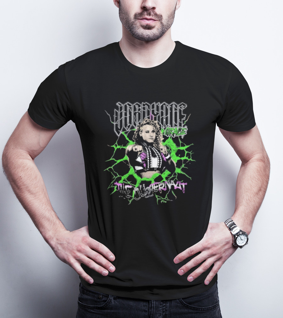 Jordynne Grace The Juggernaut Power Pose With Green Lightning Background T-Shirt