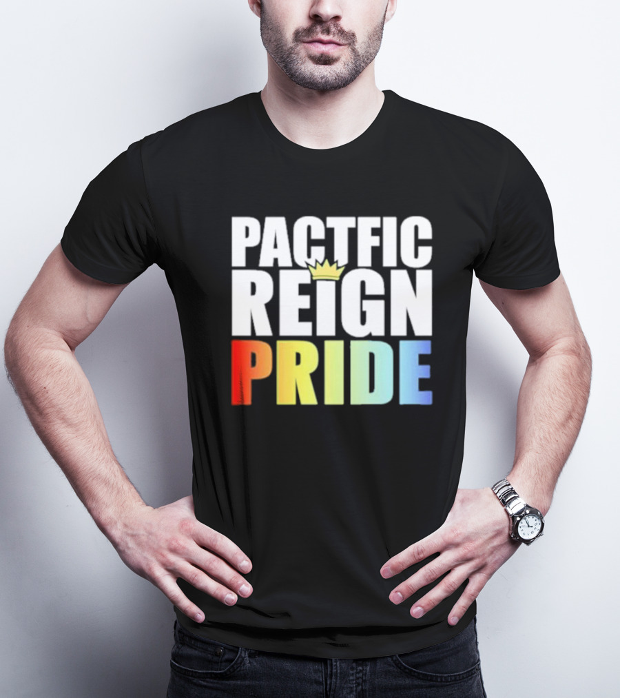 Pacific Reign Pride Crown Rainbow Colors T-Shirt