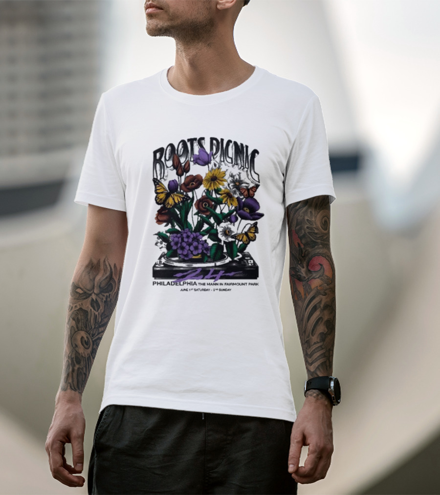 Roots Picnic Philadelphia Fairmount Park Flowers June T-Shirt