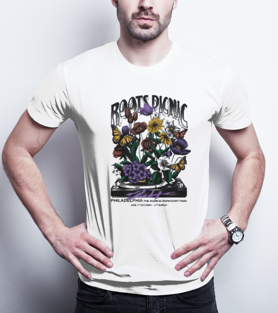 Roots Picnic Philadelphia Fairmount Park Flowers June T-Shirt