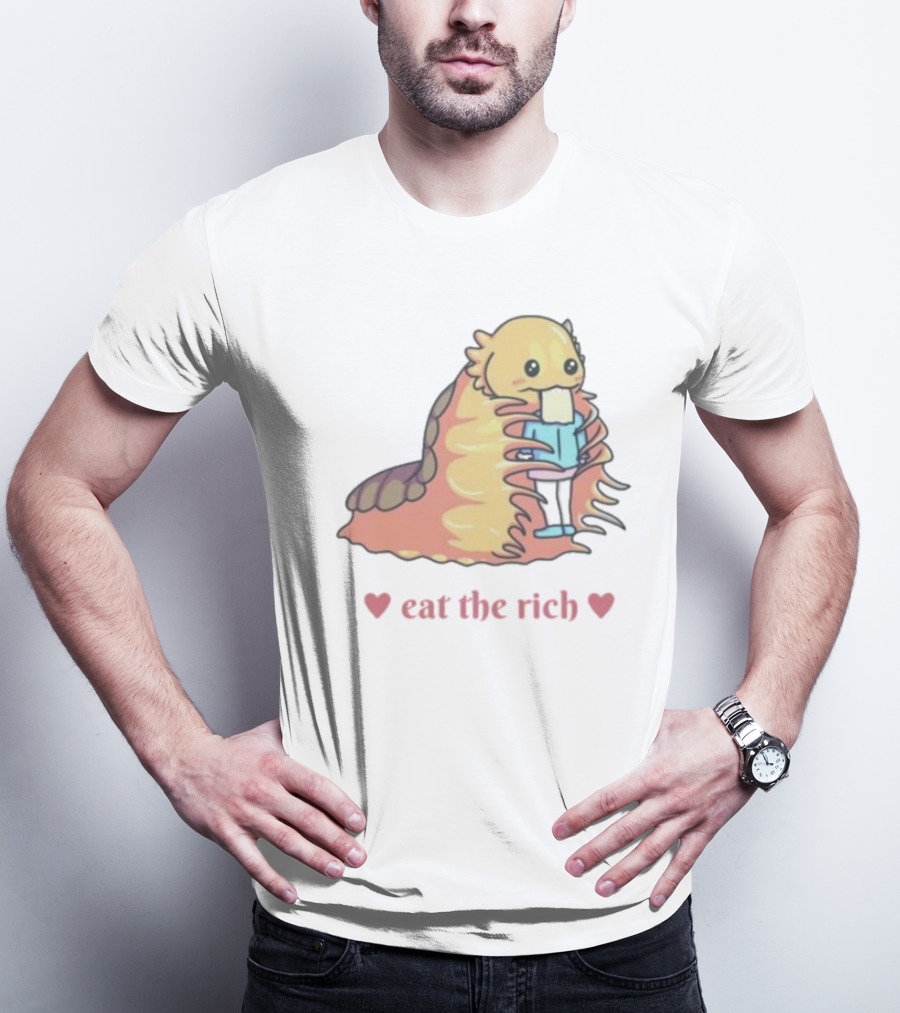 The Space Slug Eat The Rich Heart T-Shirt