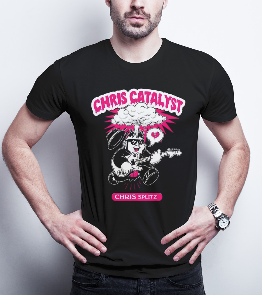 Chris Catalyst Chris Splitz Guitar Explosion Heart T-Shirt
