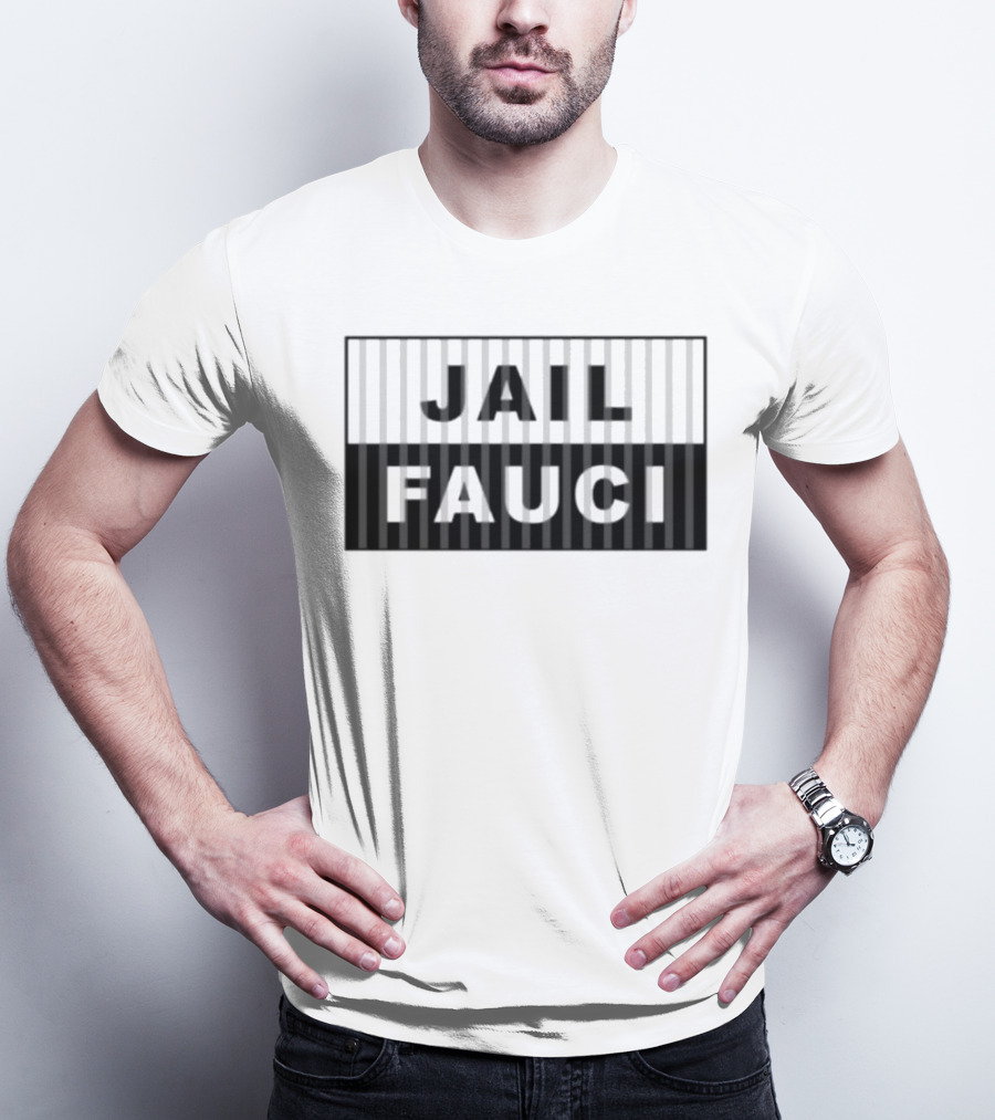 Jail Fauci Black And White Stripes T-Shirt