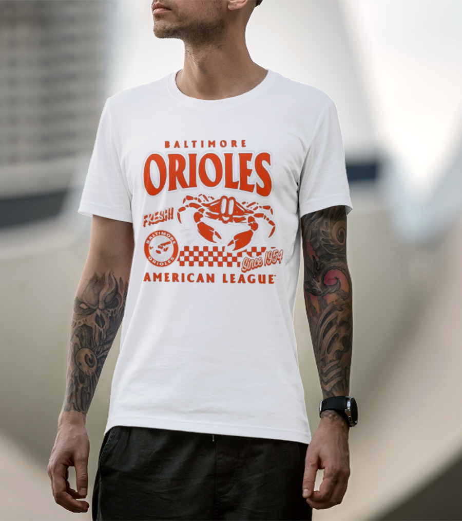 Baltimore Orioles Fresh Crab Since 1954 American League Baseball Retro Team T-Shirt