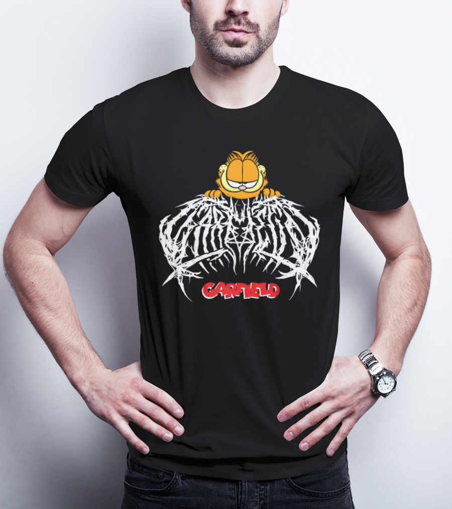 Garfield Death Metal Logo With Garfield T-Shirt