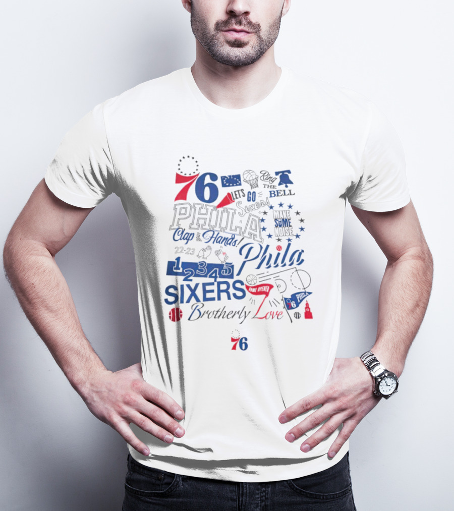 Philadelphia 76ers Clap Hands Go Phila Sixers Stars 76 1949 T-Shirt