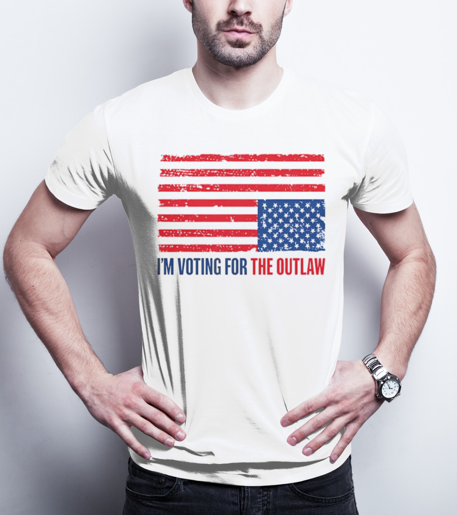 USA Flag I'm Voting For The Outlaw Distressed American T-Shirt