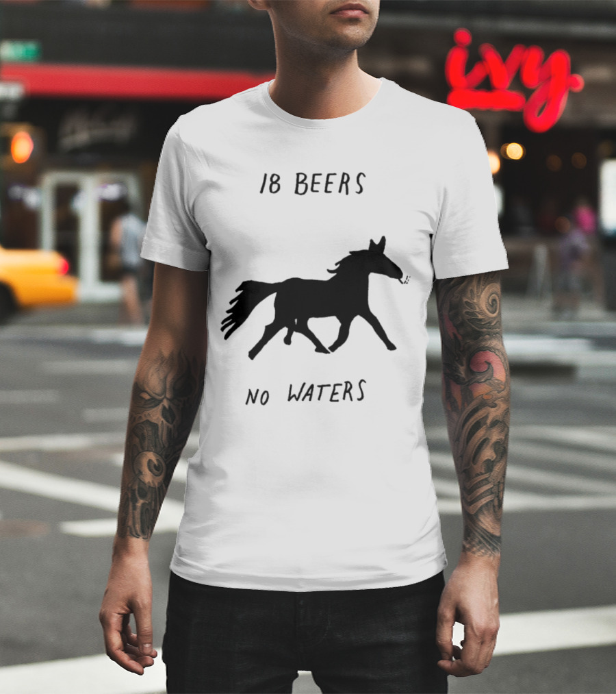 18 Beers No Waters Horse Silhouette Smoking Pipe T-Shirt