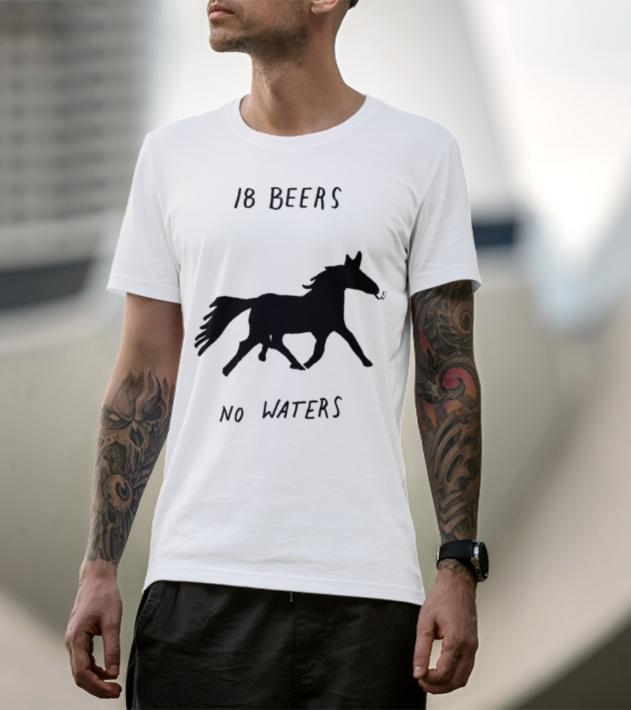 18 Beers No Waters Horse Silhouette Smoking Pipe T-Shirt
