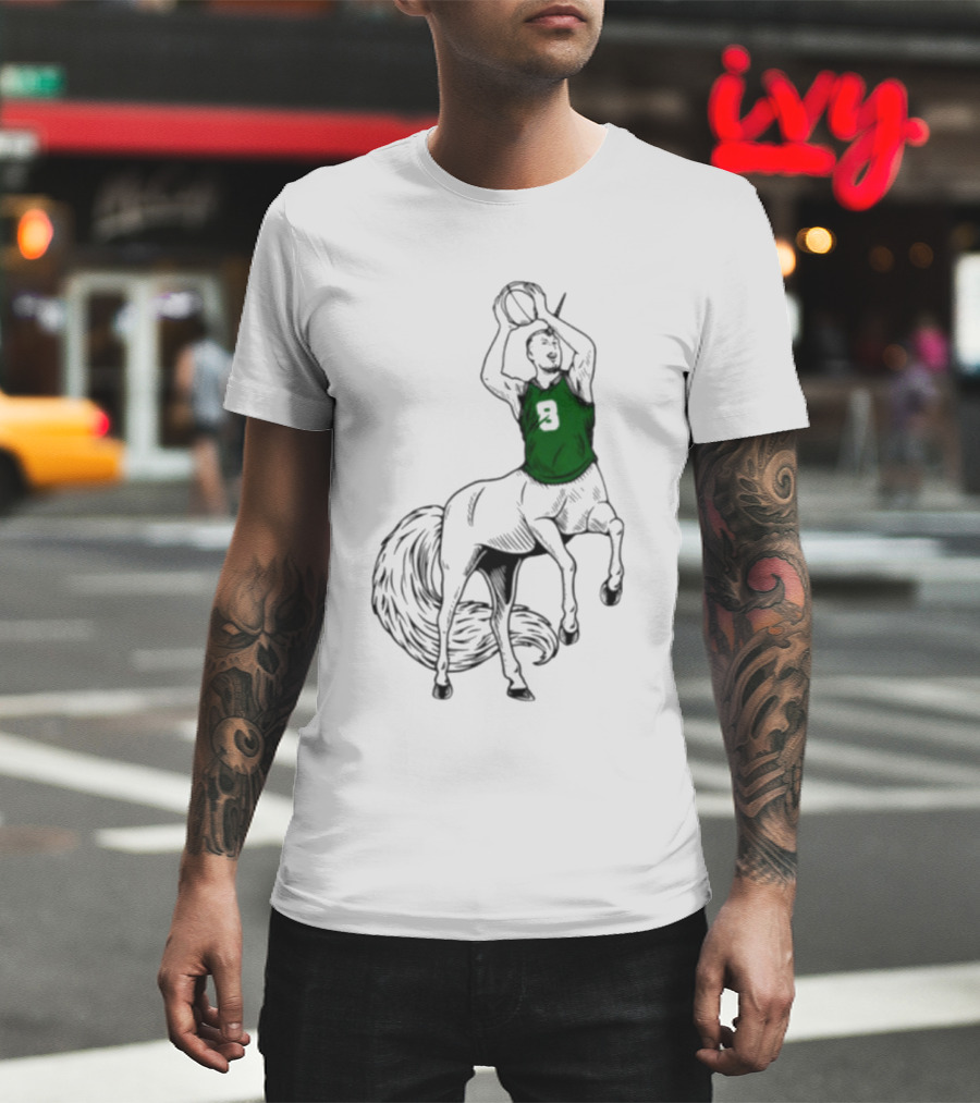 Kristaps Porzingis Unicorn Centaur Basketball Jumper 9 T-Shirt