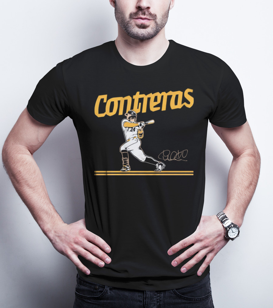Contreras Milwaukee Brewers Slugger Swing Signature T-Shirt