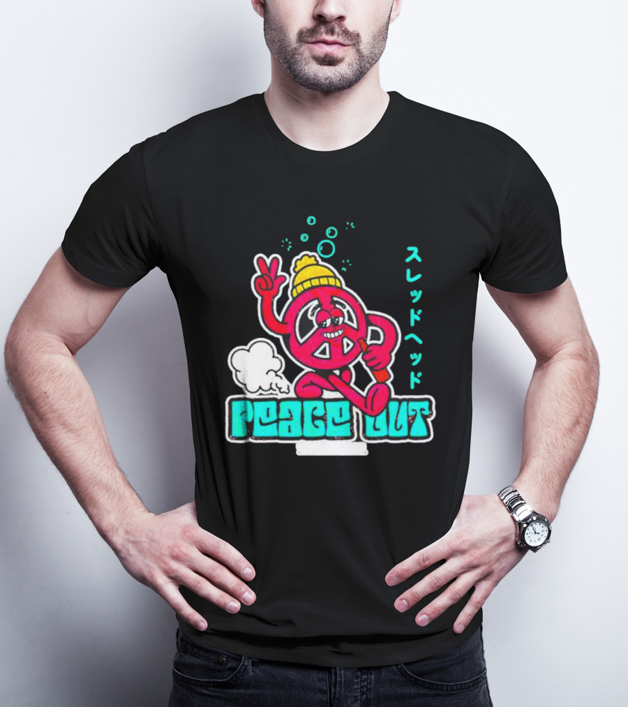 Peace Out Threadhead Japanese Text Bubble Elements T-Shirt