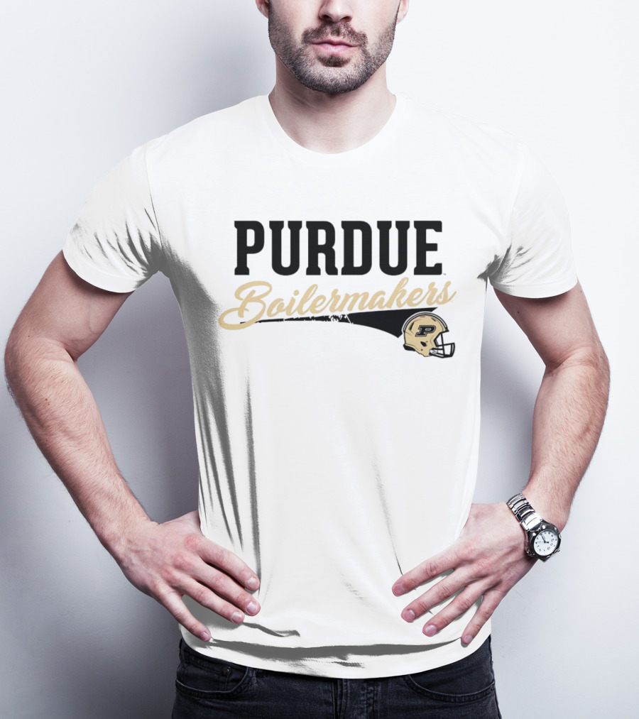 Purdue Boilermakers Script With Iconic Helmet T-Shirt