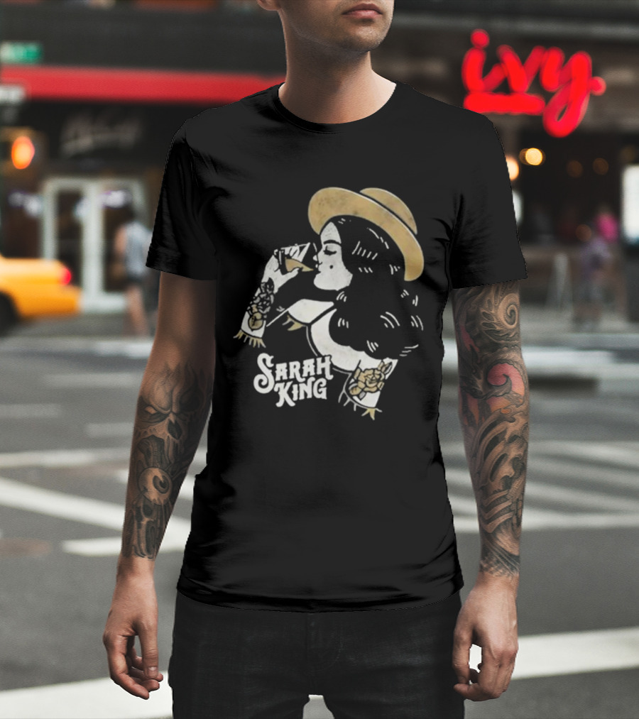 Sarah King Whisky Vintage Tattooed Woman Hat T-Shirt