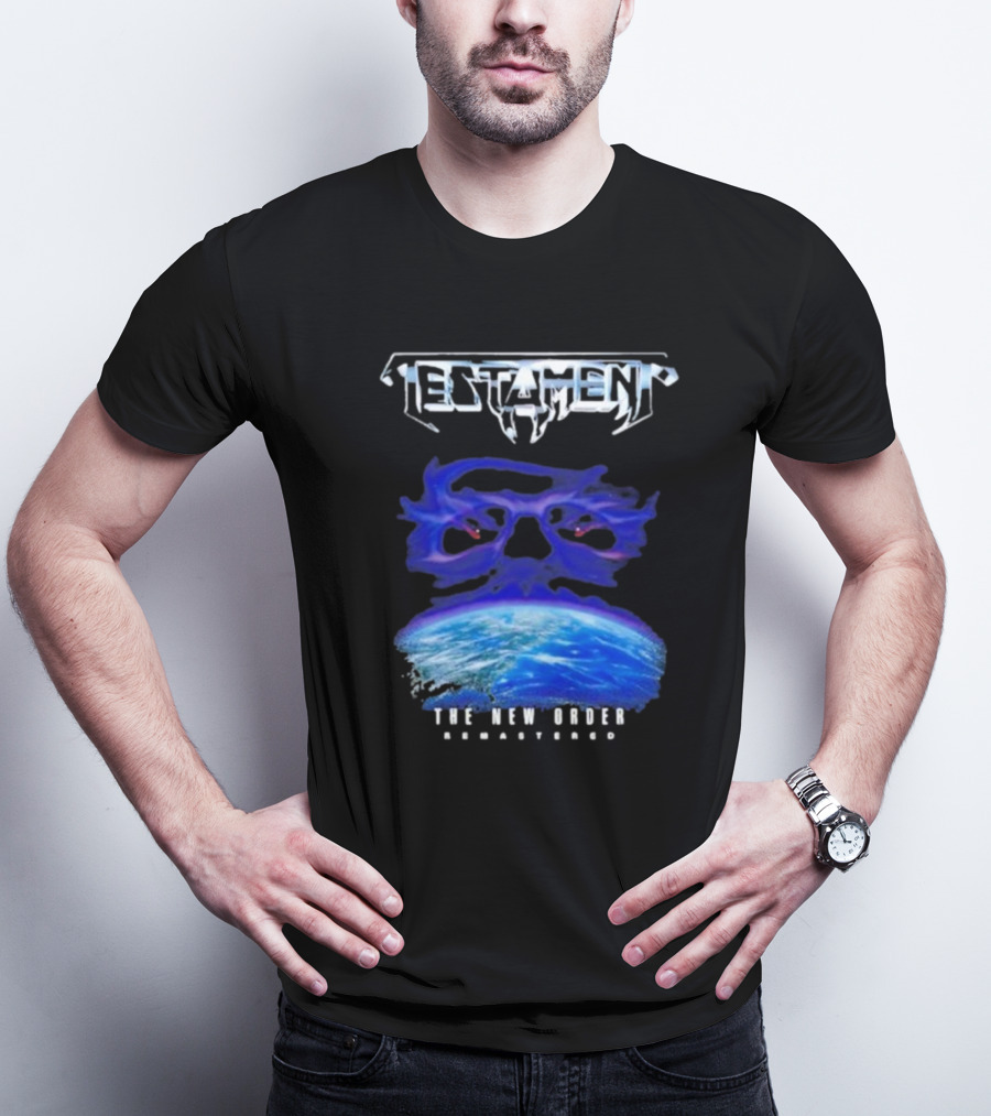 Testament The New Order Remastered Earth Skull T-Shirt