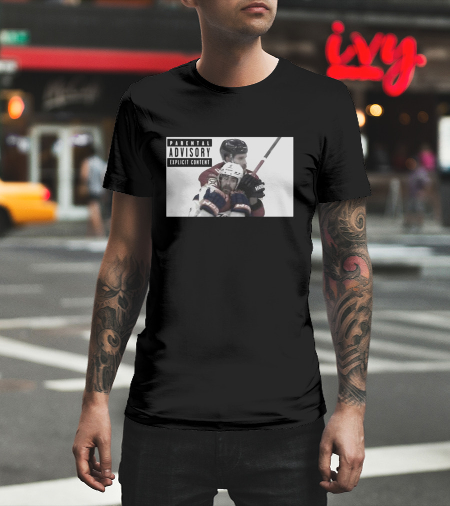 Parental Advisory Explicit Content Hockey Collision T-Shirt