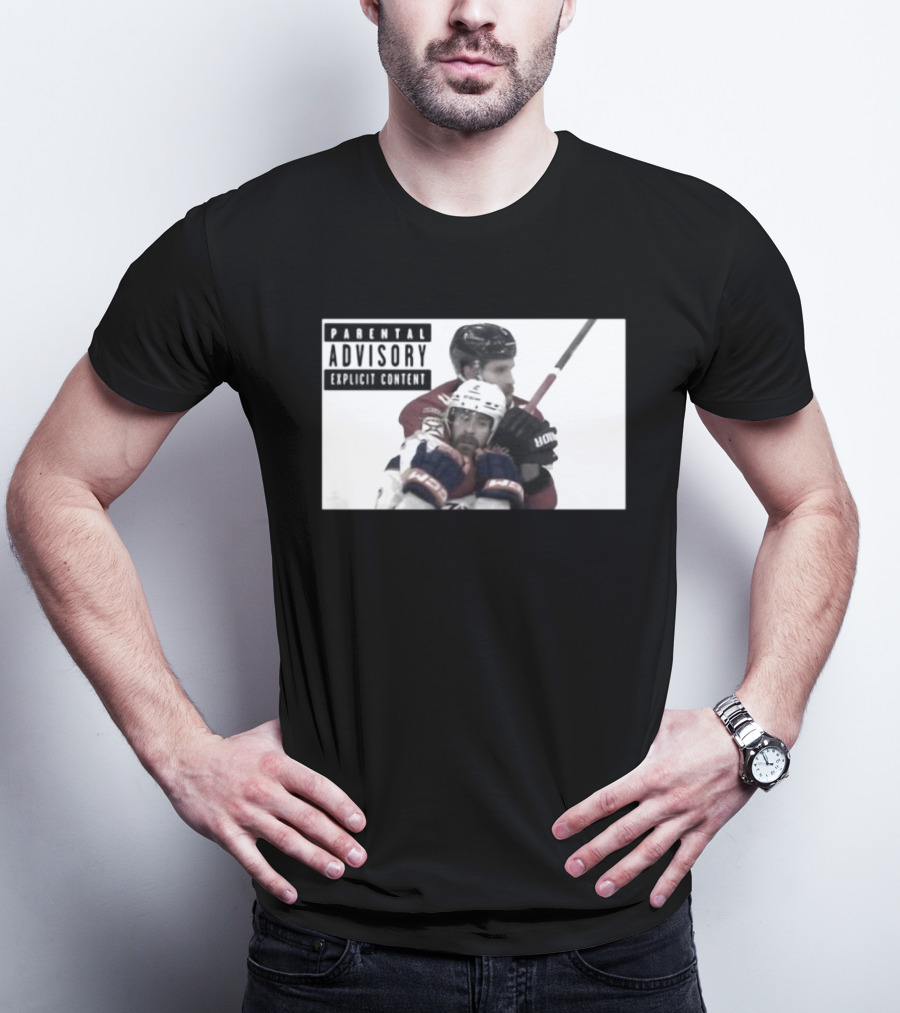 Parental Advisory Explicit Content Hockey Collision T-Shirt