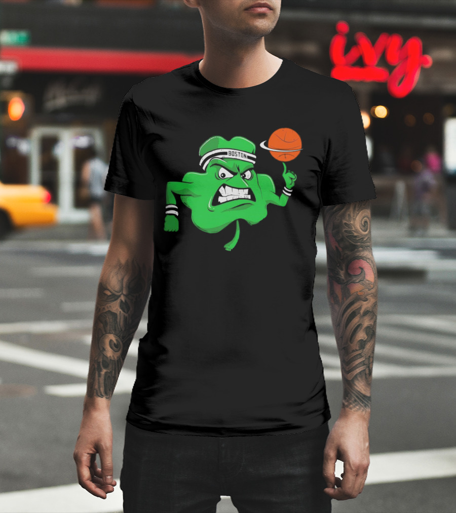 Boston Celtics Angry Clover Basketball T-Shirt