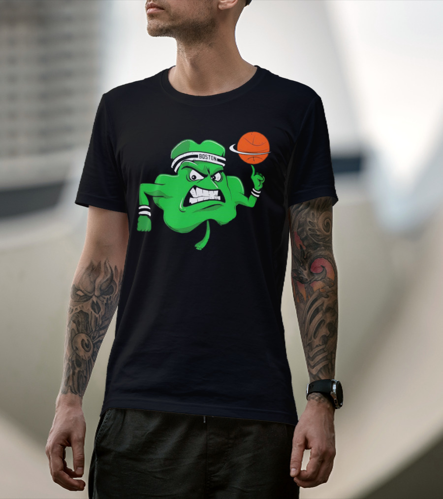 Boston Celtics Angry Clover Basketball T-Shirt