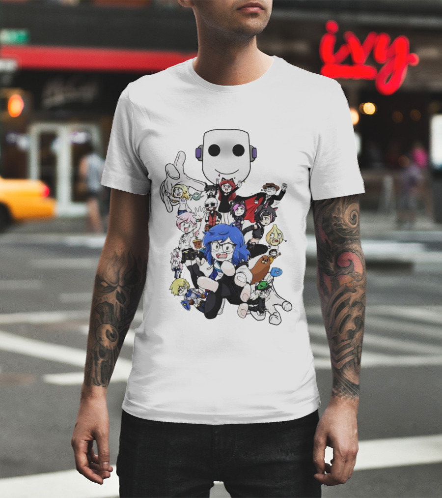 Captainshio Friends Cartoon Character Ensemble T-Shirt