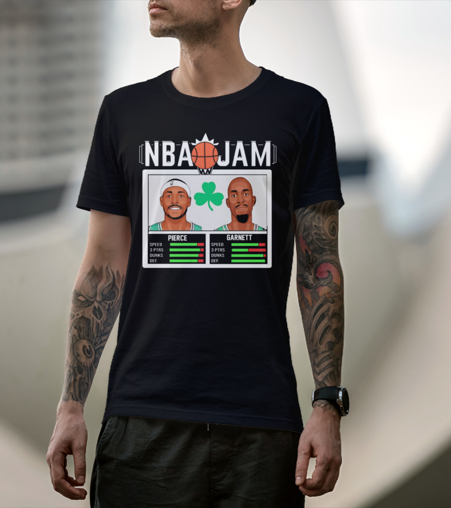 NBA Jam Pierce Garnett Vintage Celtics Basketball Retro Game T-Shirt
