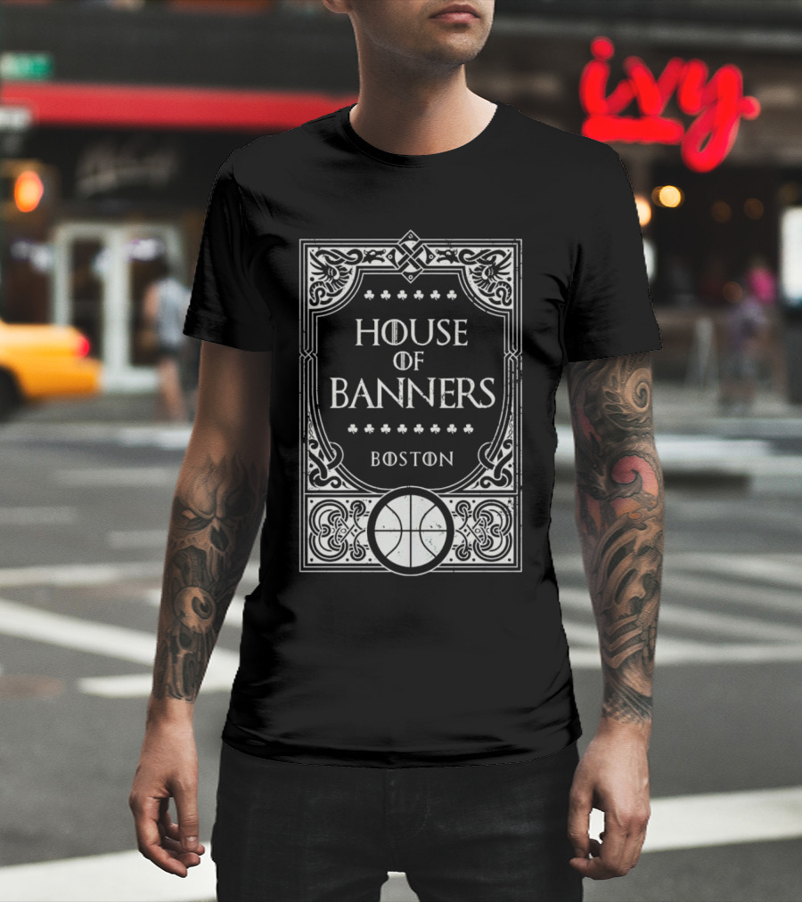 Boston House Of Banners Basketball Emblem T-Shirt