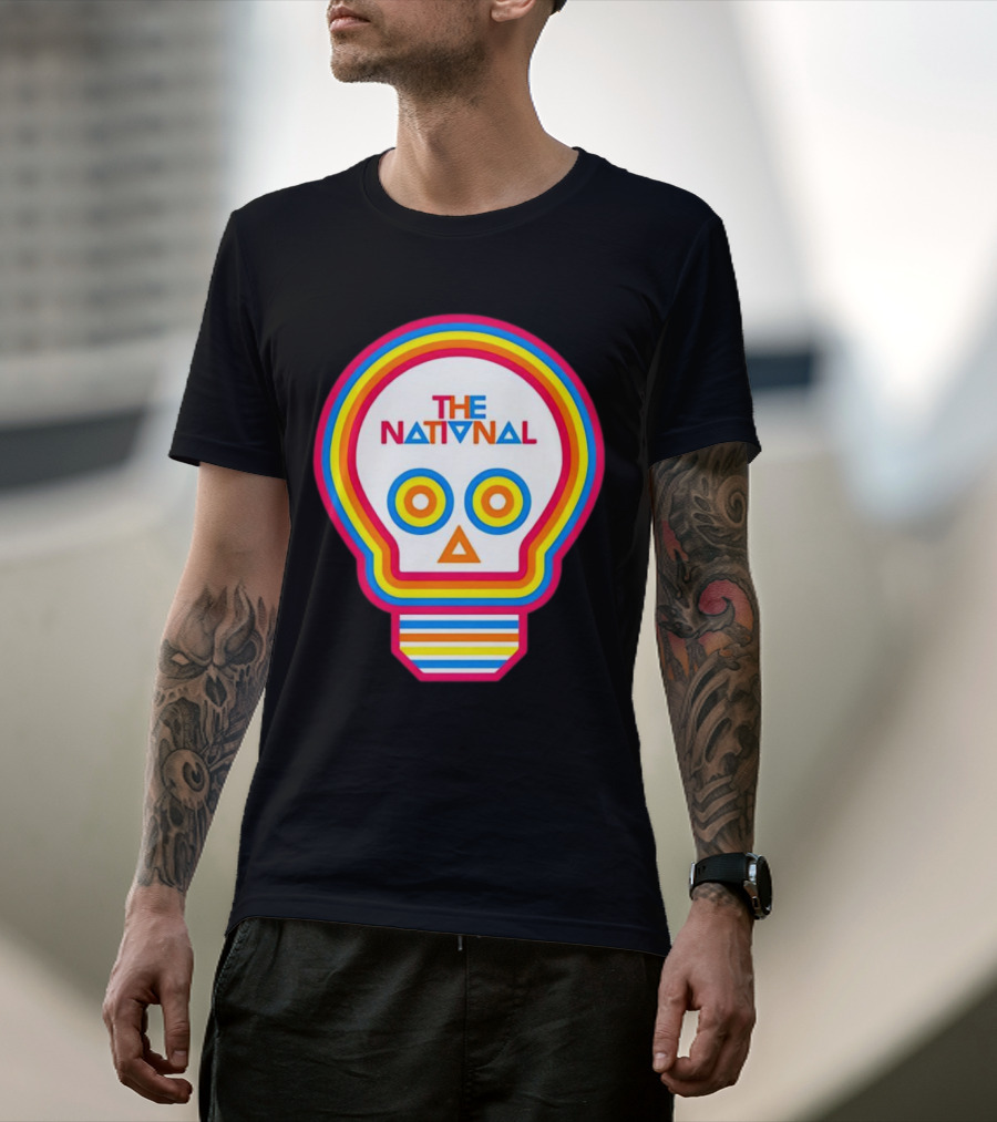 The National Lightbulb Skull Retro Rainbow T-Shirt
