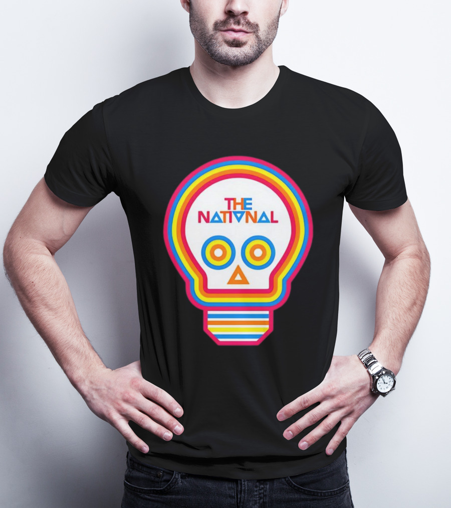 The National Lightbulb Skull Retro Rainbow T-Shirt