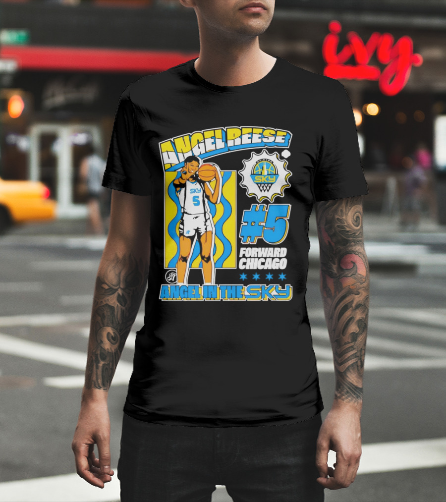Angel Reese #5 Forward Chicago Sky Angel In The Sky T-Shirt