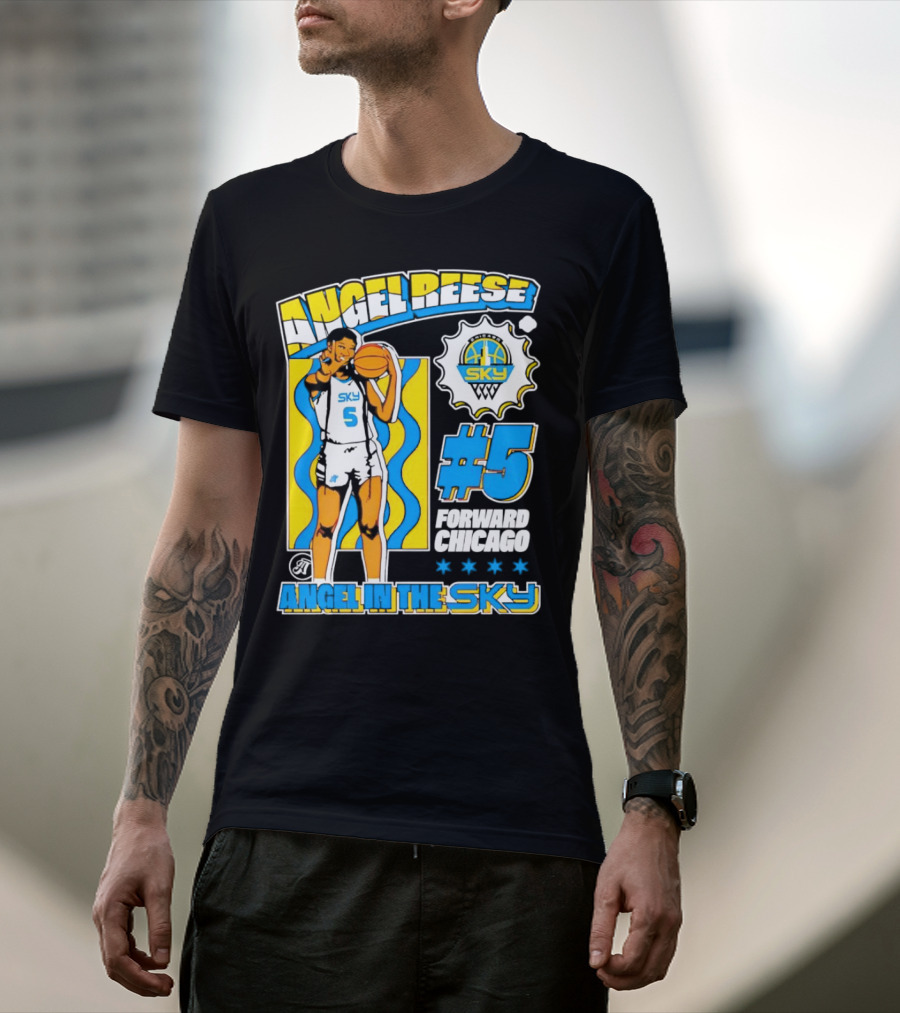 Angel Reese #5 Forward Chicago Sky Angel In The Sky T-Shirt