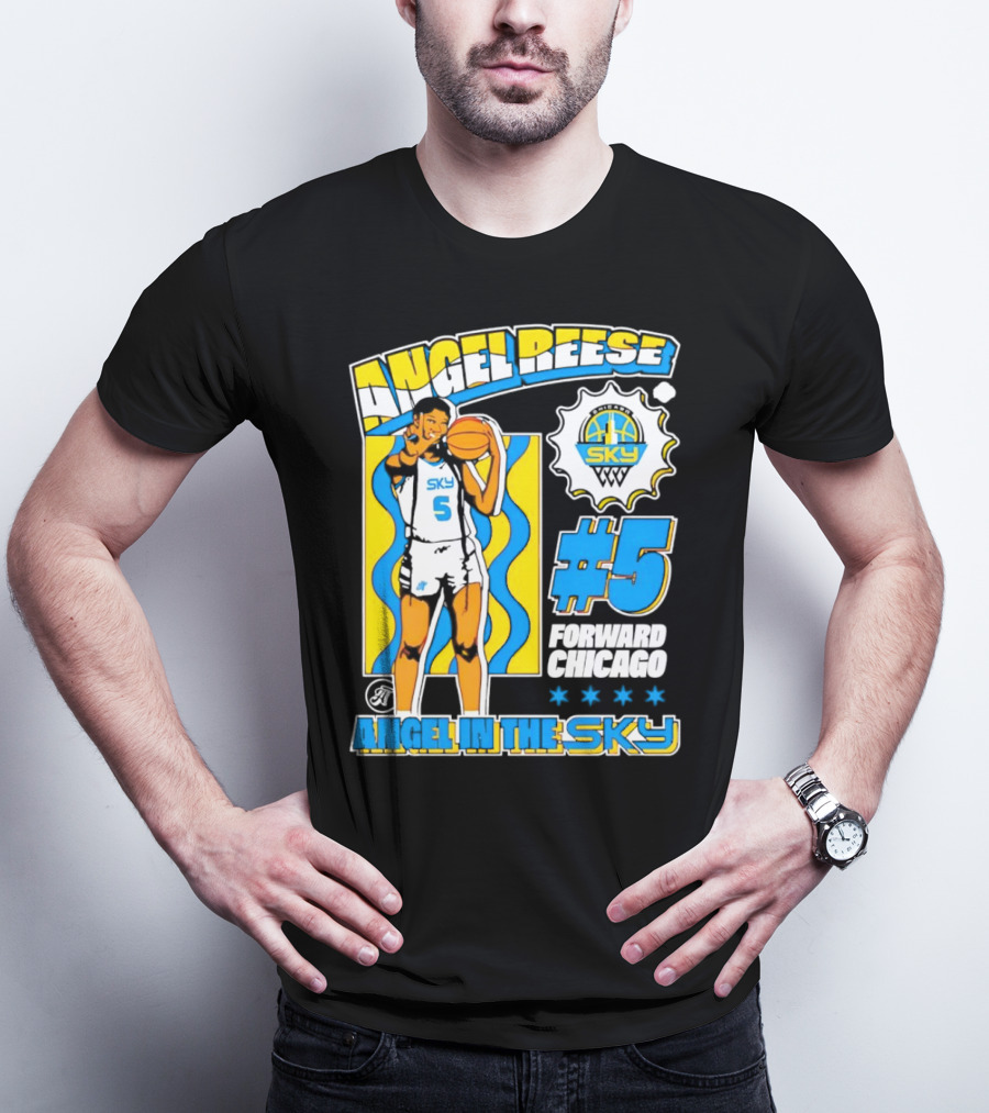 Angel Reese #5 Forward Chicago Sky Angel In The Sky T-Shirt