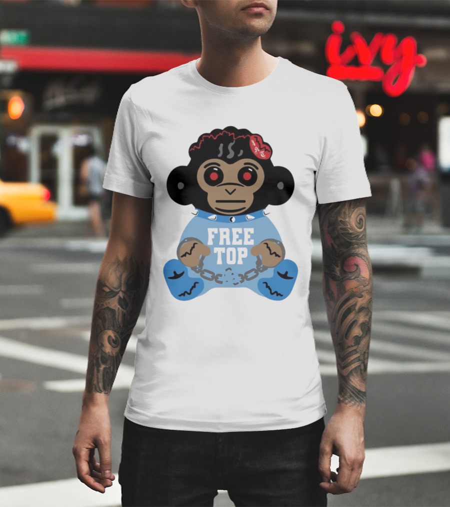 Never Broke Again Free Top Baby Monkey Character Chains T-Shirt