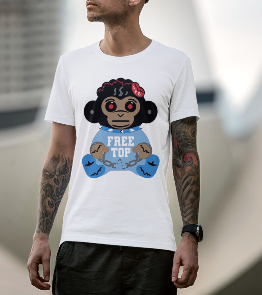 Never Broke Again Free Top Baby Monkey Character Chains T-Shirt
