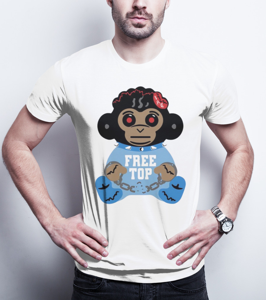 Never Broke Again Free Top Baby Monkey Character Chains T-Shirt