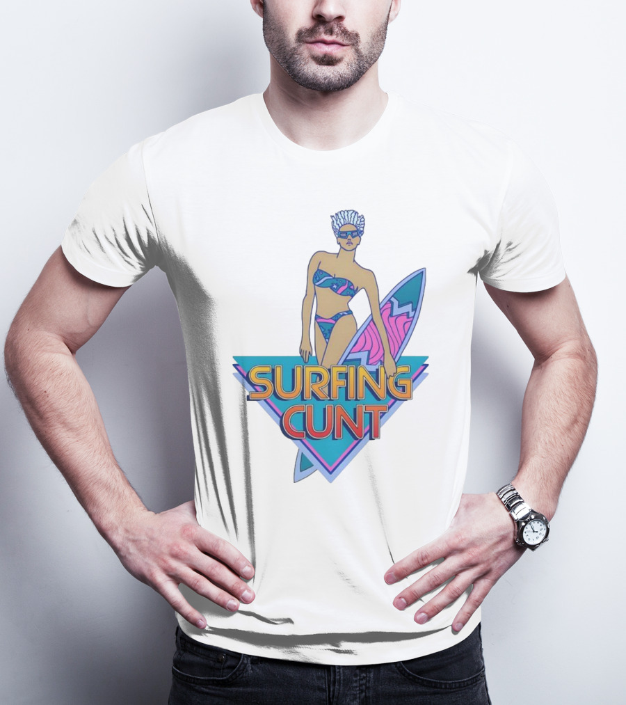 Surfing Cunt Retro Summer Vibes Surfer Girl Iconic T-Shirt
