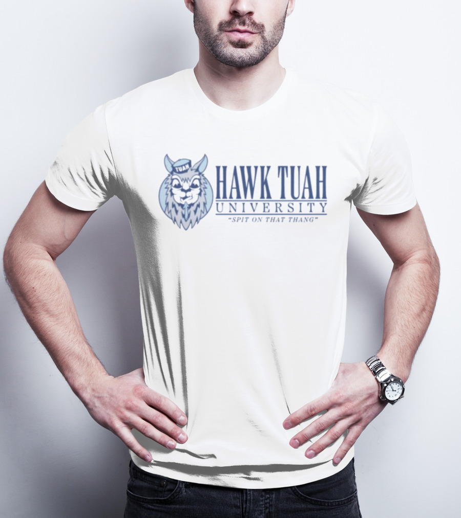 Hawk Tuah University Spit On That Thang Owl Mascot T-Shirt