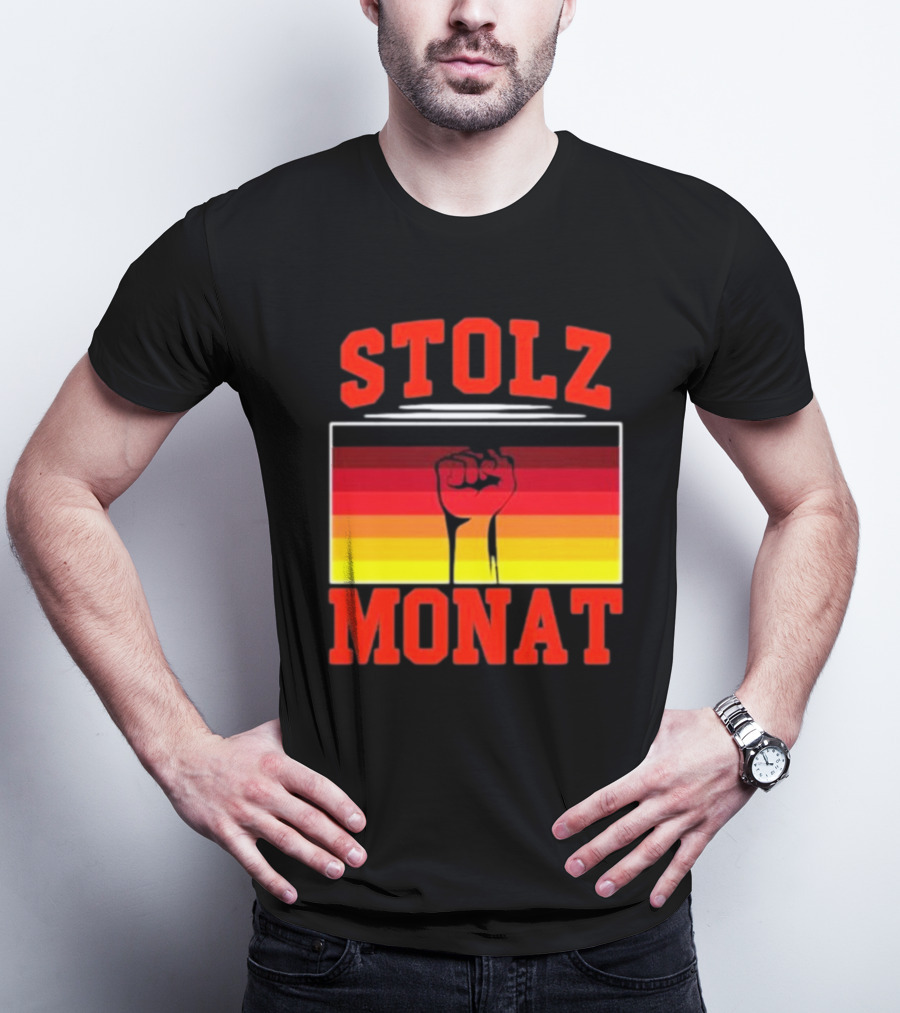 Stolz Monat Fist With German Flag Colors T-Shirt