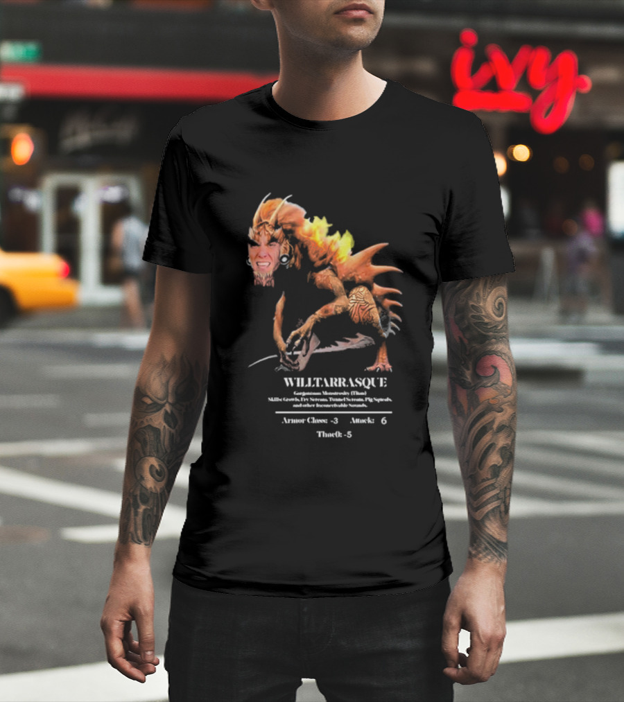 The Charismatic Voice Gorgonzilla Minutaursty Tarrasque Willtarrasque Armor Claws Attack ThroRk T-Shirt