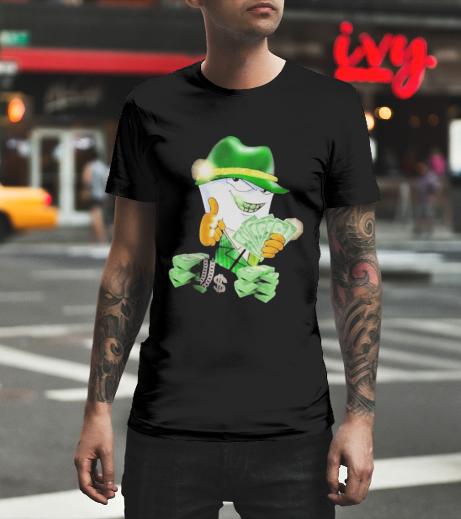 Thug Shake Money Master Shake With Cash And Green Hat T-Shirt