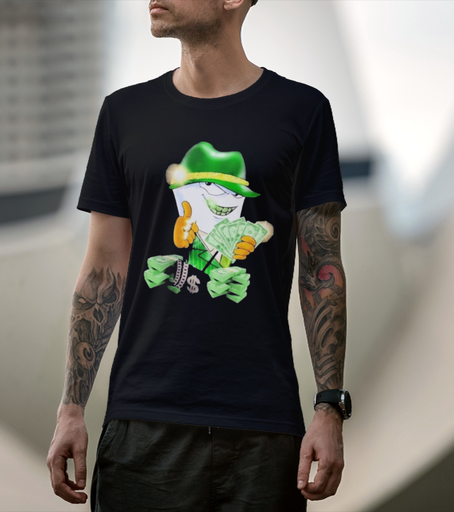 Thug Shake Money Master Shake With Cash And Green Hat T-Shirt