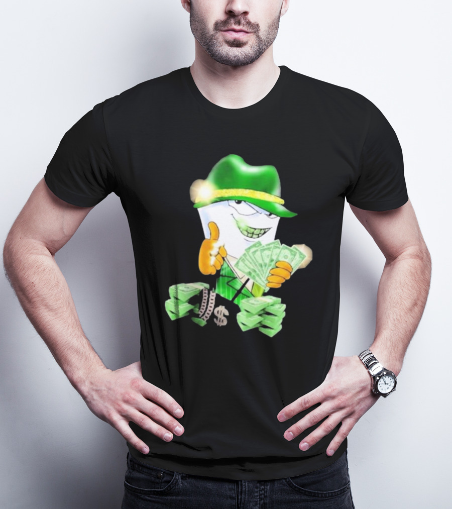 Thug Shake Money Master Shake With Cash And Green Hat T-Shirt