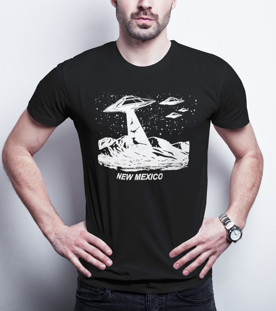 New Mexico UFOs And Aliens In Starry Sky Scene T-Shirt