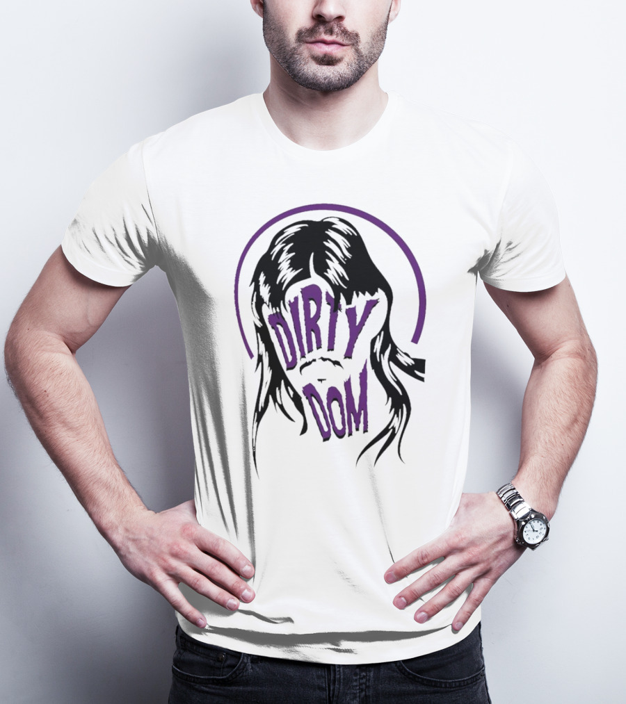 Dirty Dom Mullet Retro Style Black And Purple T-Shirt