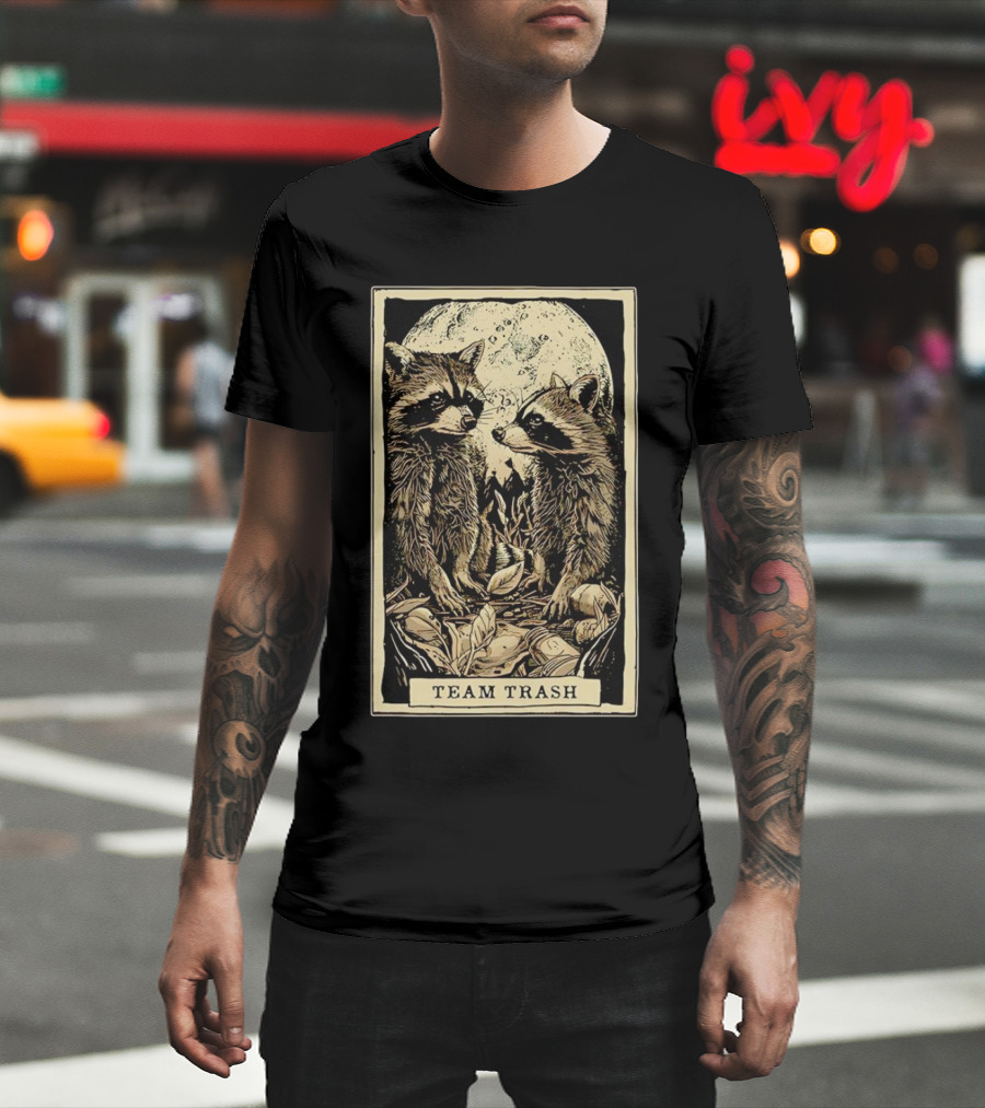 Raccoon Team Trash Tarot Card Moon T-Shirt