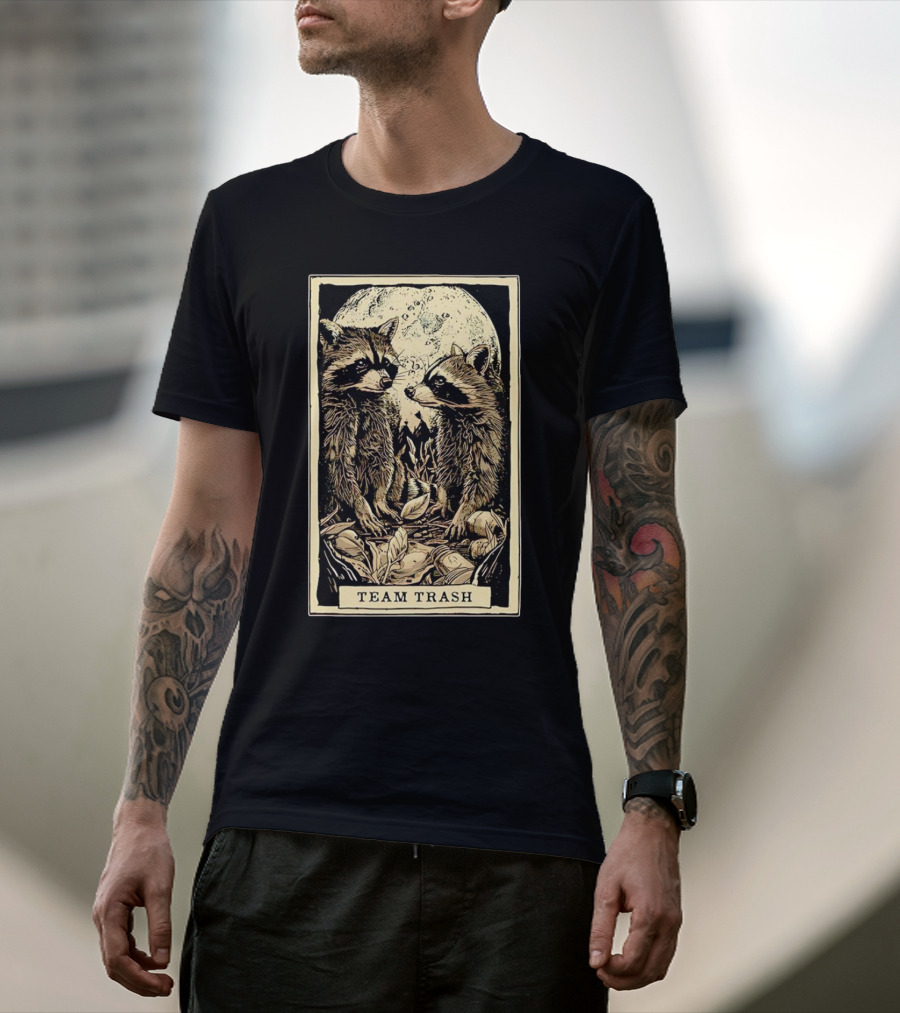 Raccoon Team Trash Tarot Card Moon T-Shirt
